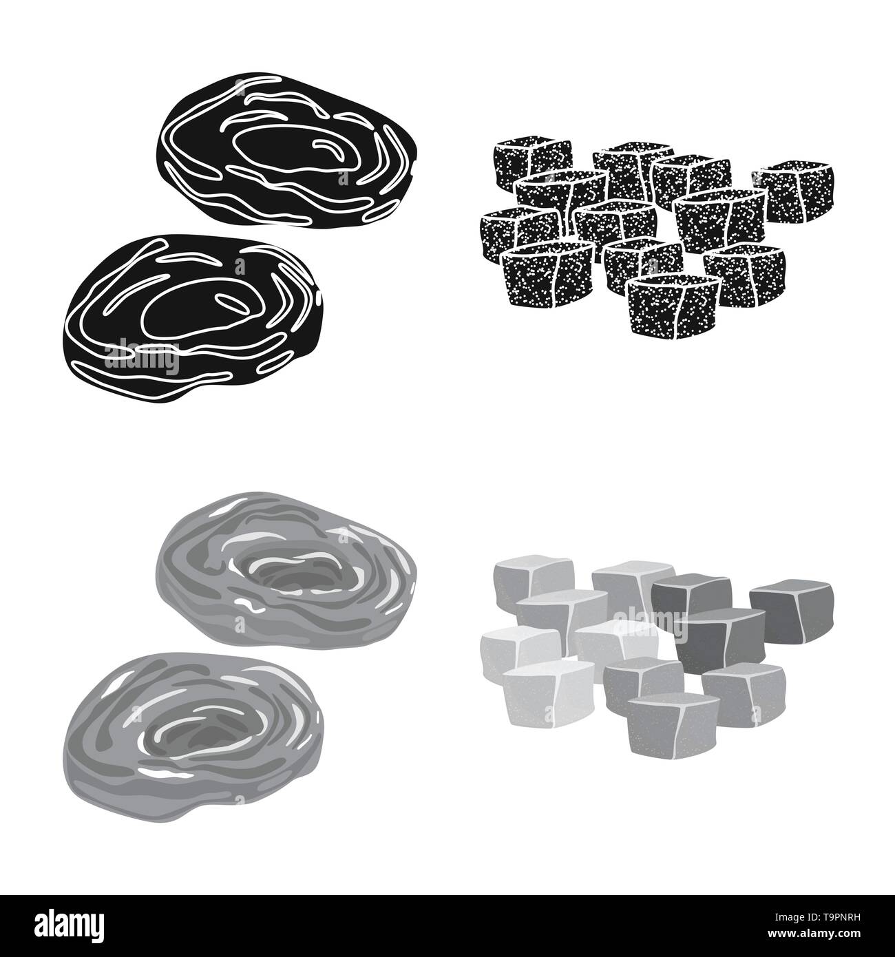 Vector illustration of food and raw logo. Set of food and nature stock ...