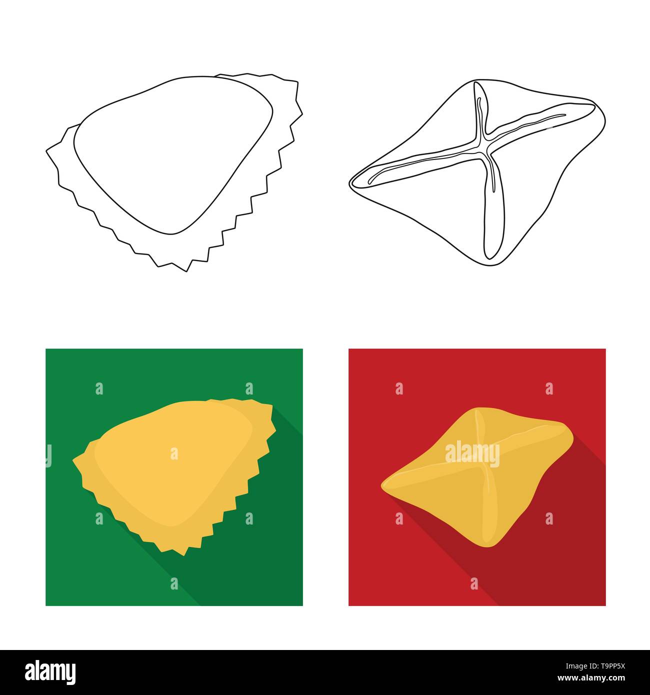 Vector illustration of products and cooking icon. Set of products and ...