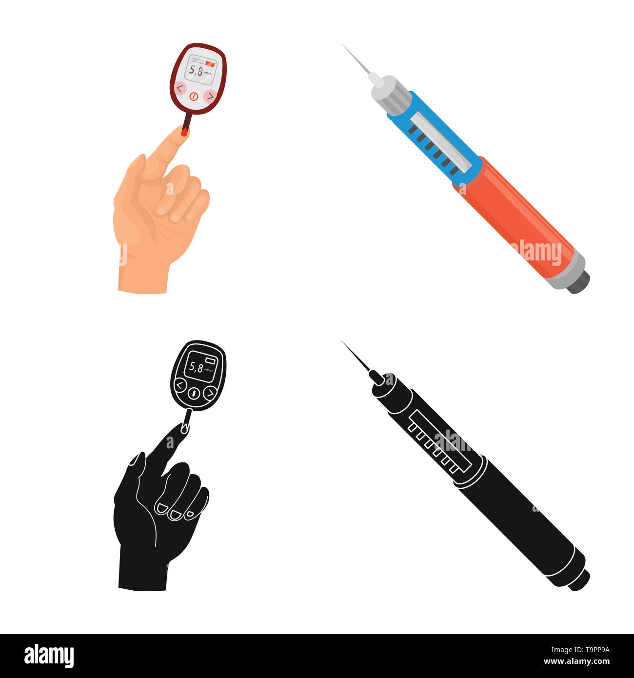 Vector design of diet and treatment sign. Collection of diet and ...