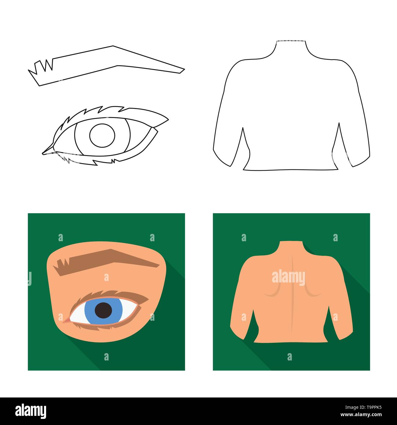 Vector design of body and part sign. Collection of body and anatomy ...