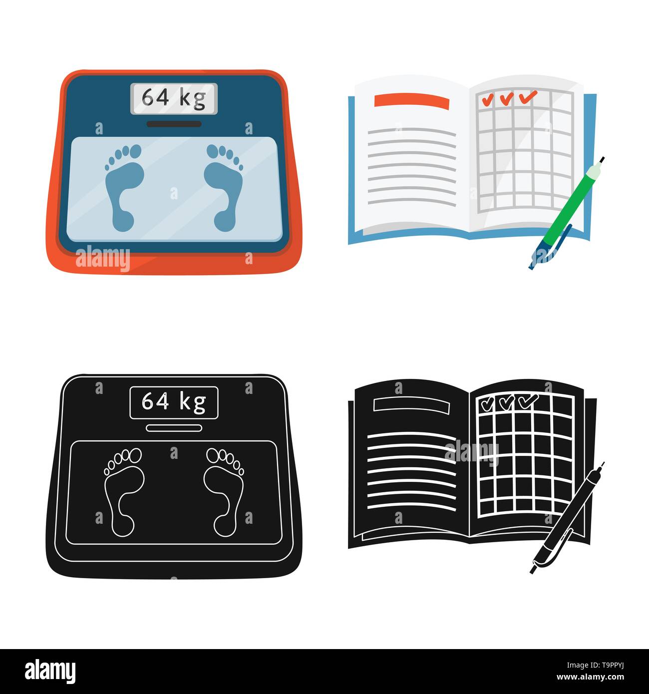 Vector design of diet and treatment sign. Collection of diet and ...