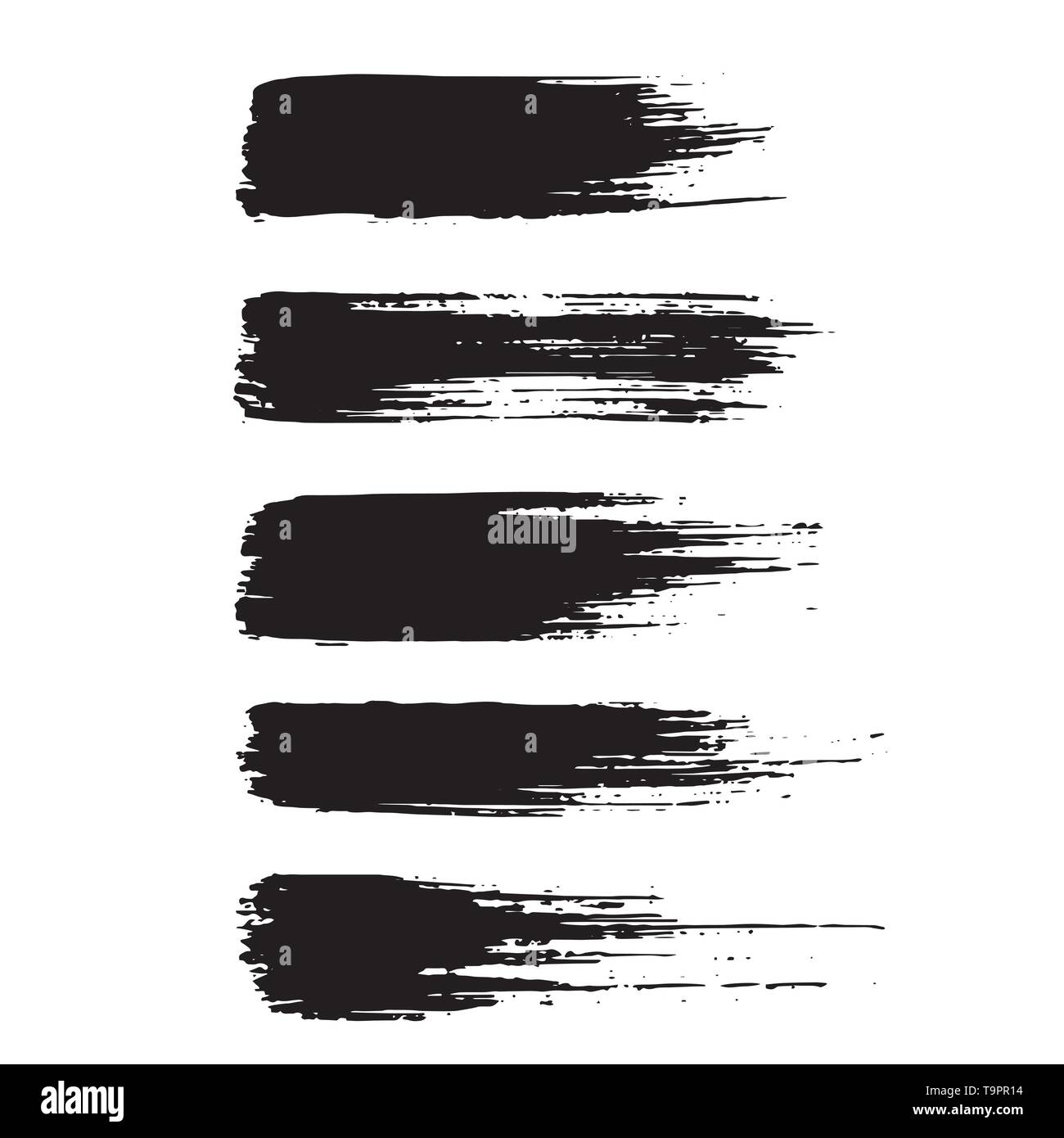 Set of brush strokes, Black ink grunge brush strokes. Vector ...