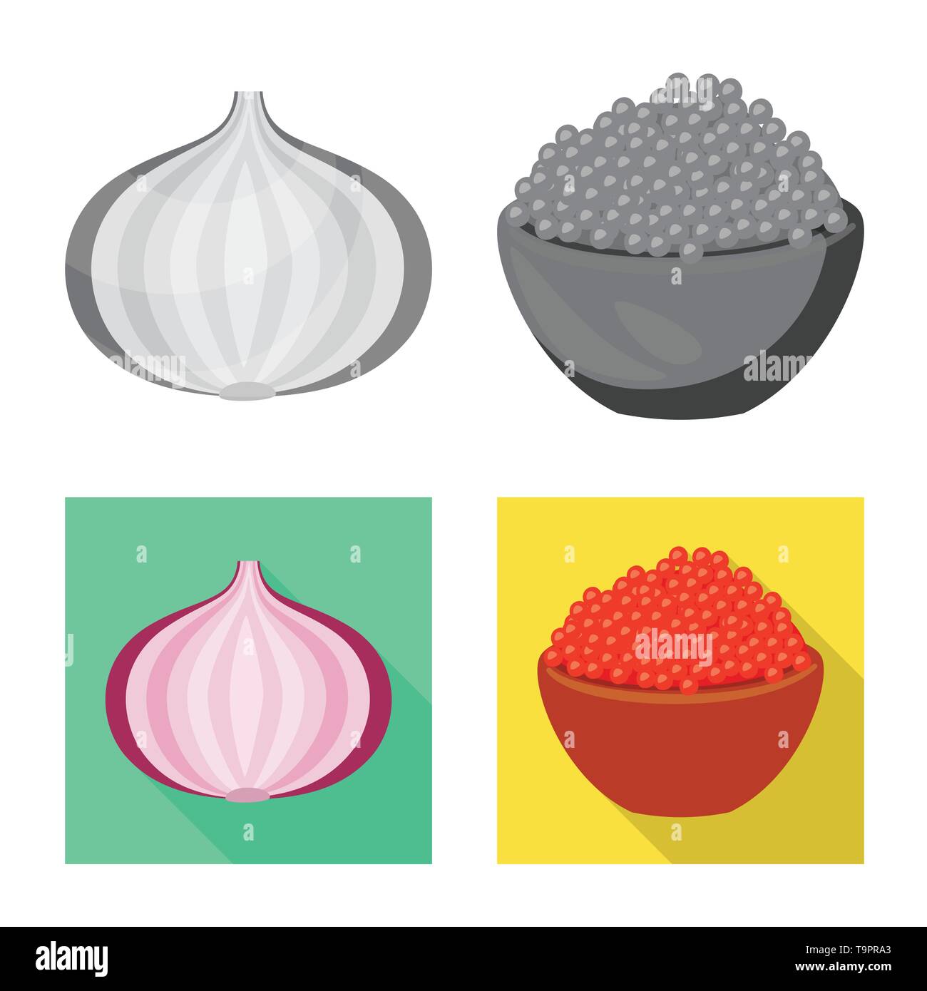 Vector illustration of taste and product icon. Set of taste and cooking ...