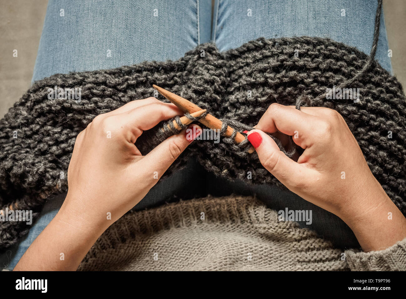 Wool knitting needle chair hi-res stock photography and images - Alamy