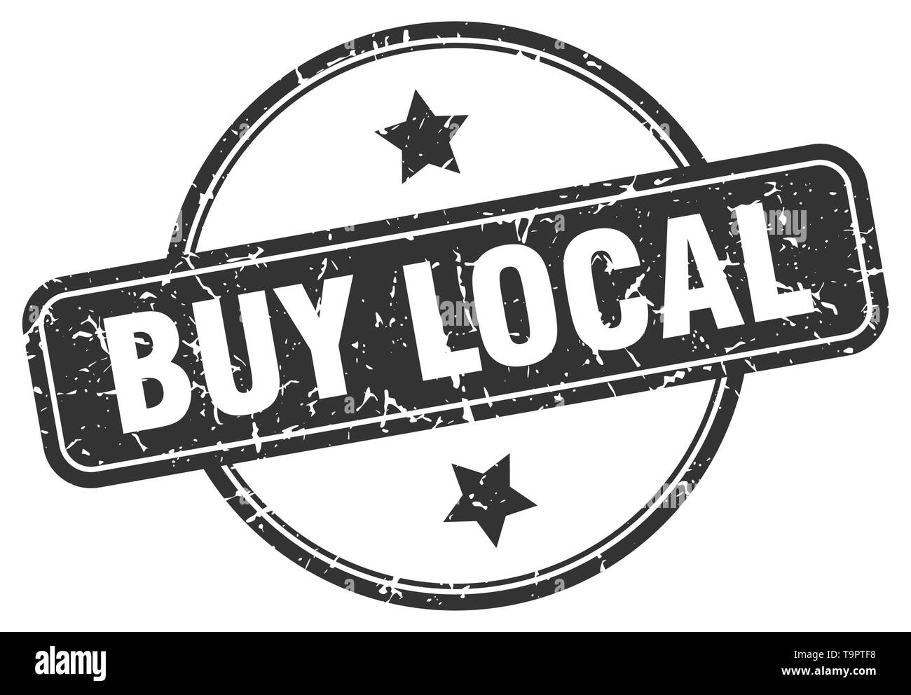 Buy local stamp Black and White Stock Photos & Images - Alamy
