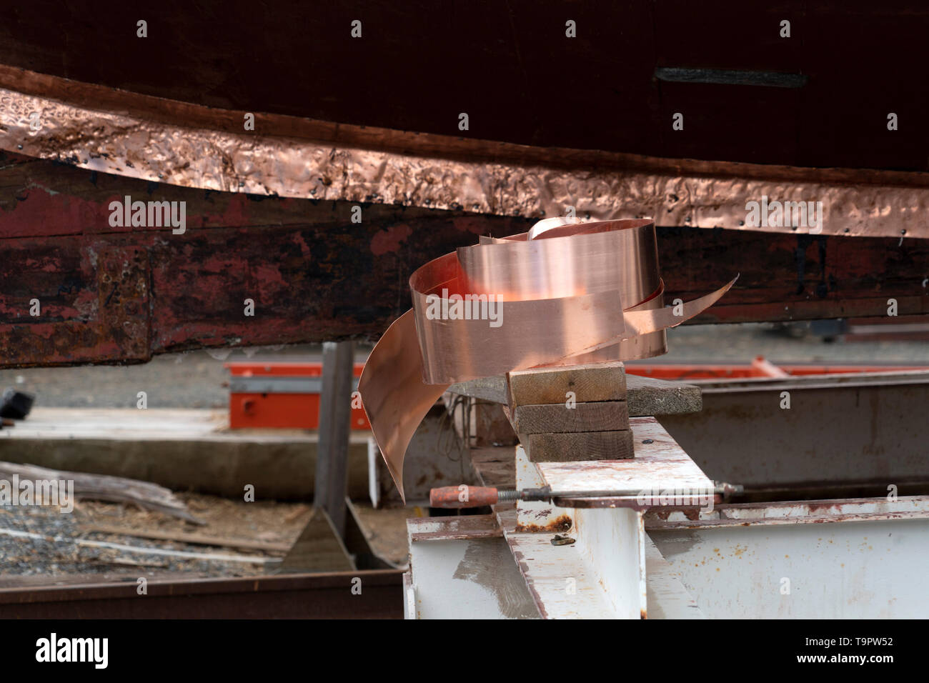 old shipyard carpentery works ship detail Stock Photo - Alamy