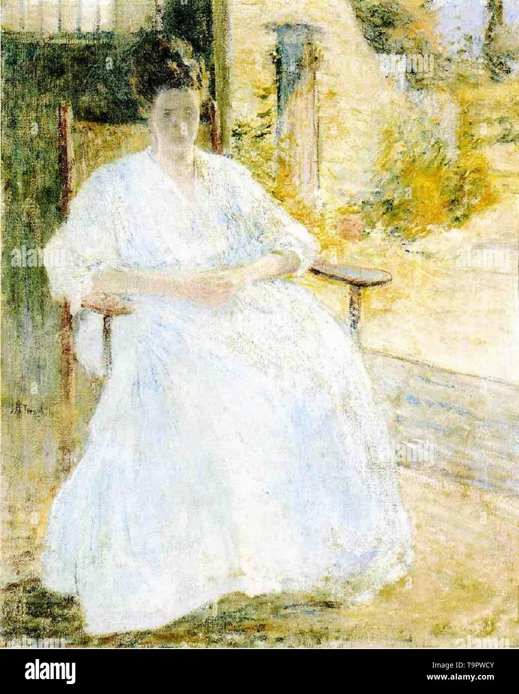 John Henry Twachtman - figure landscape c 1896 Stock Photo - Alamy