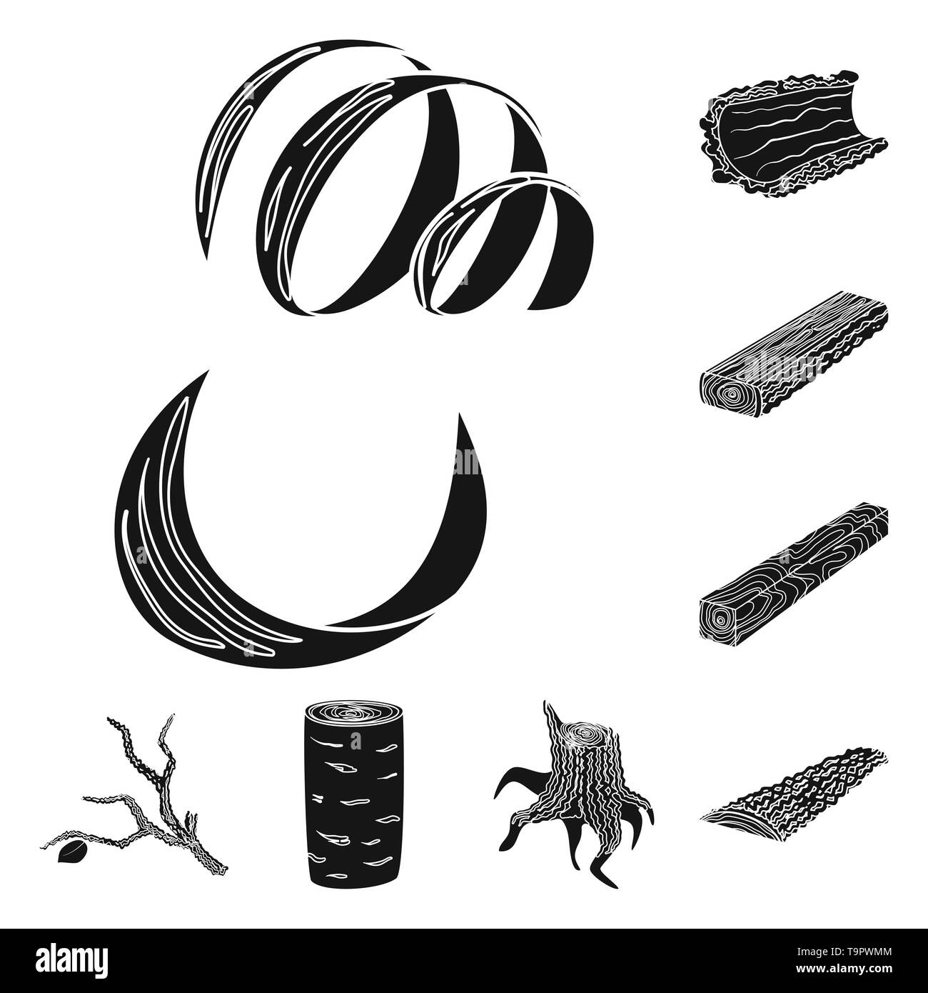 Vector illustration of hardwood and construction icon. Set of hardwood ...