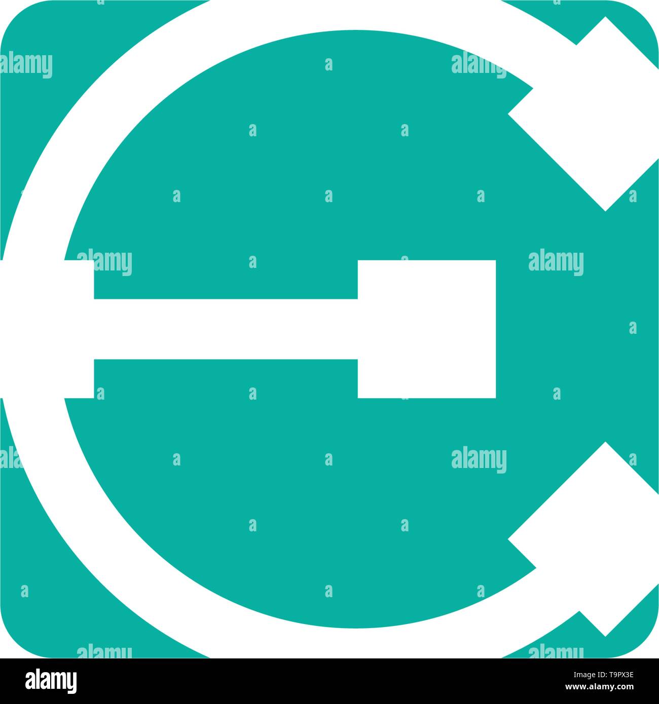 initial e connecting logo icon symbol vector illustration isolated ...