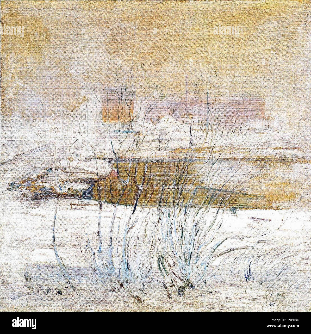 John Henry Twachtman - bridge winter 1901 Stock Photo - Alamy