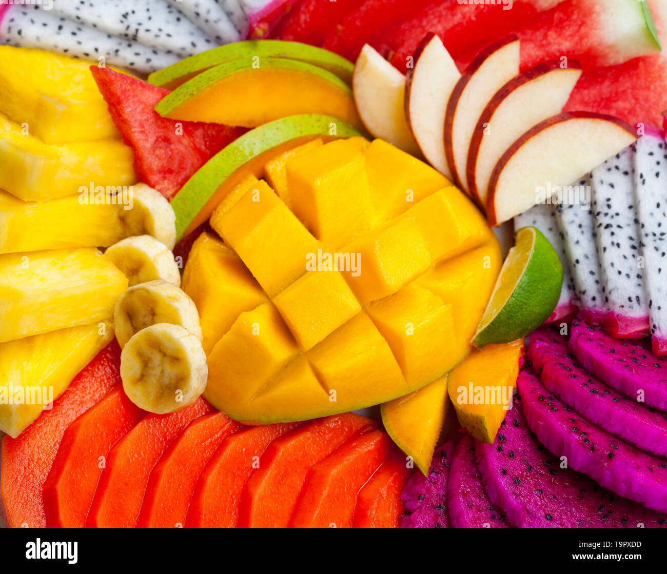 Tropical exotic fruits assortment. Top view. Close up Stock Photo - Alamy