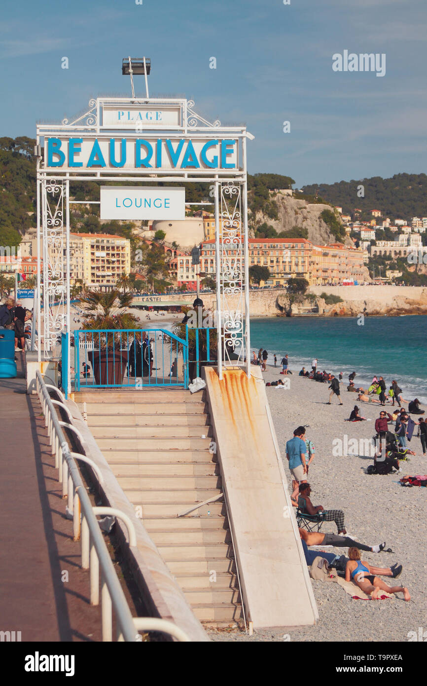 Pebble beach at nice france hi-res stock photography and images - Alamy