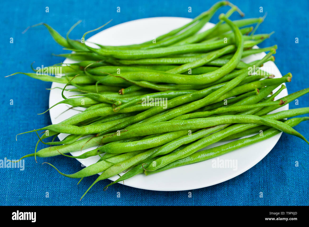 Healthy food concept blue plate hi-res stock photography and images - Alamy