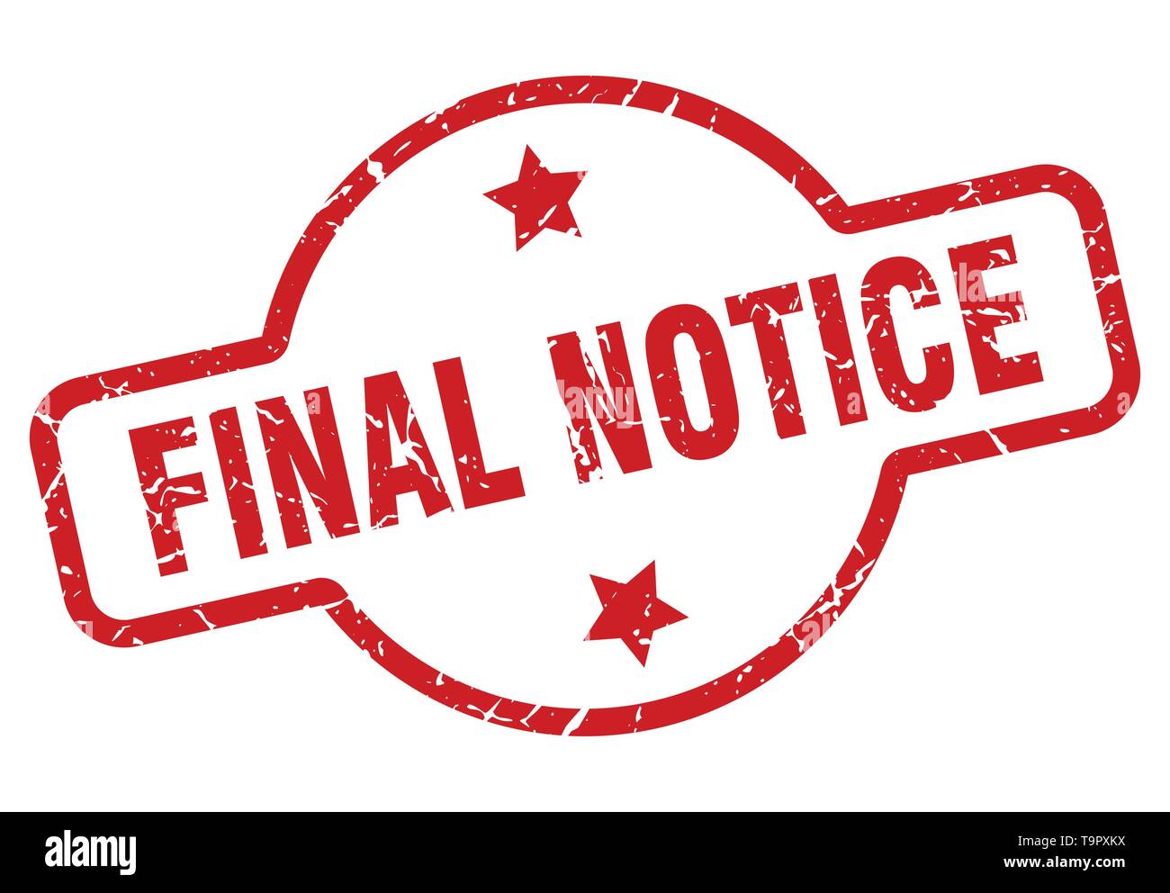 final notice stamp isolated on white Stock Vector Image & Art - Alamy