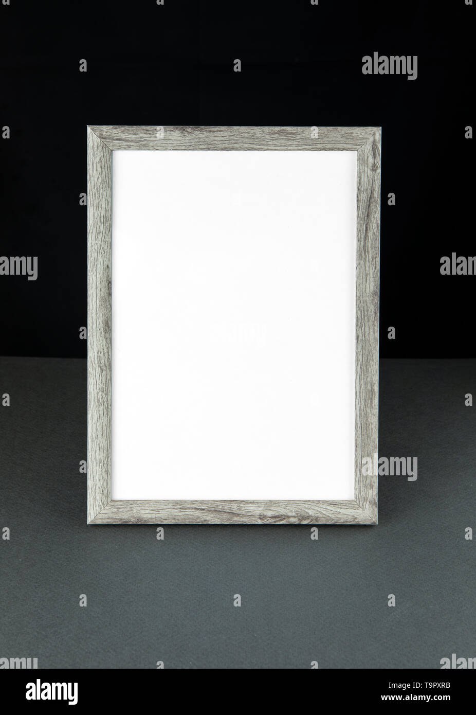 Wooden frame for painting or picture on black background Stock Photo ...