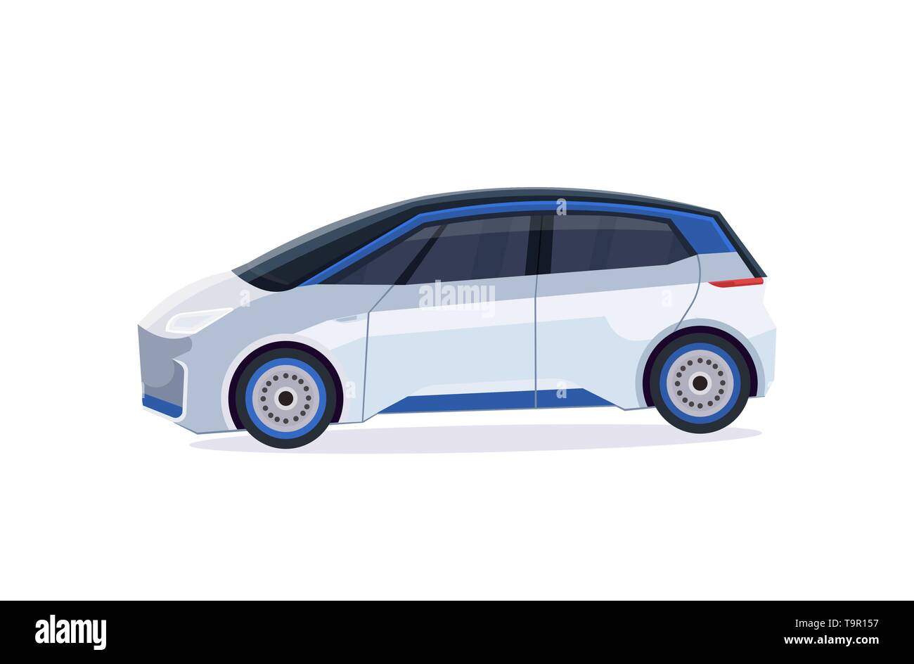 electric car icon eco friendly vehicle city transport concept flat ...