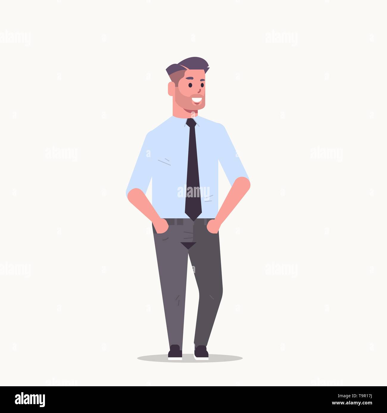 businessman in formal wear standing pose smiling male cartoon character ...