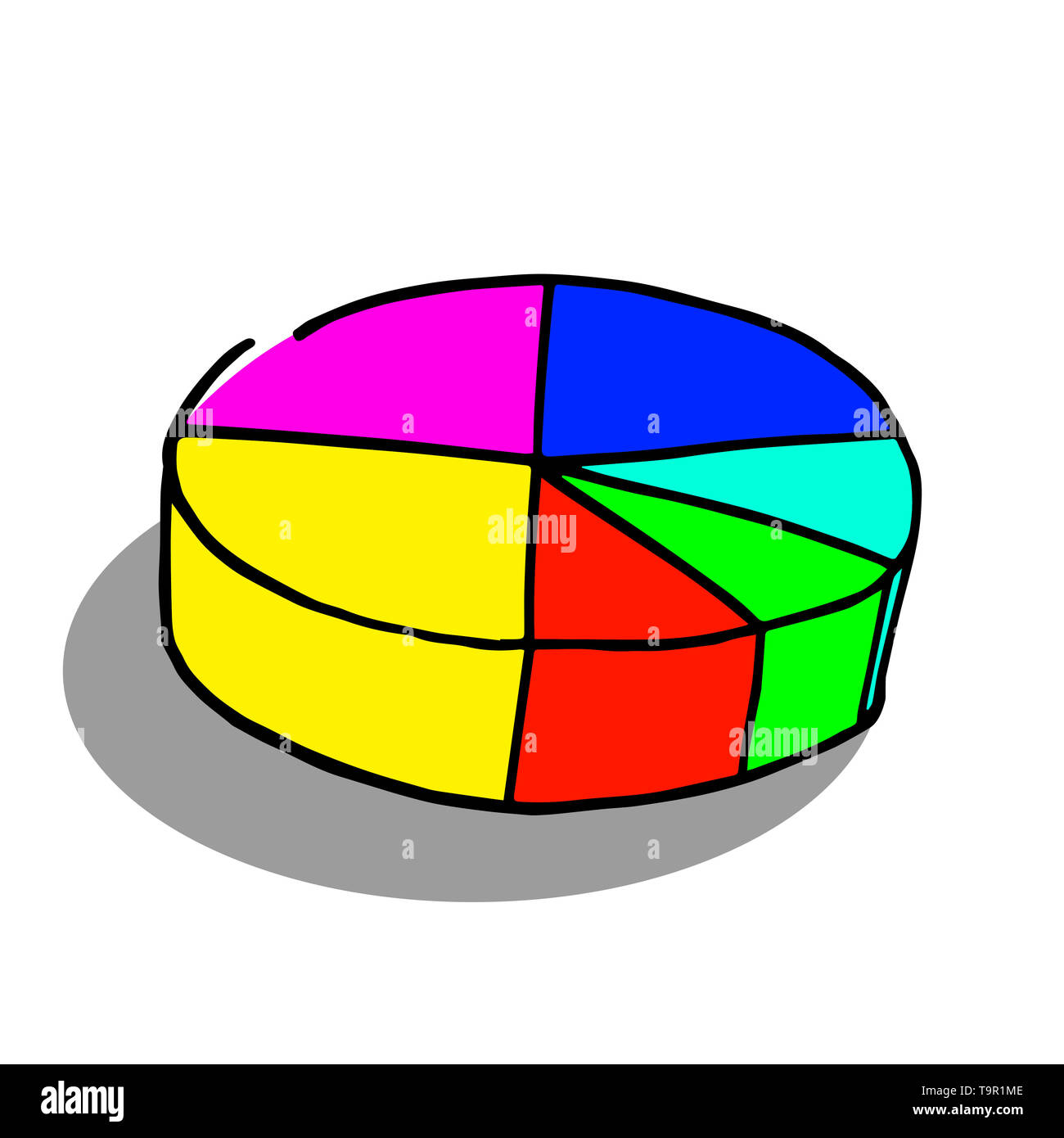 Creative colorful diagram illustration in cool hand drawn style Stock ...