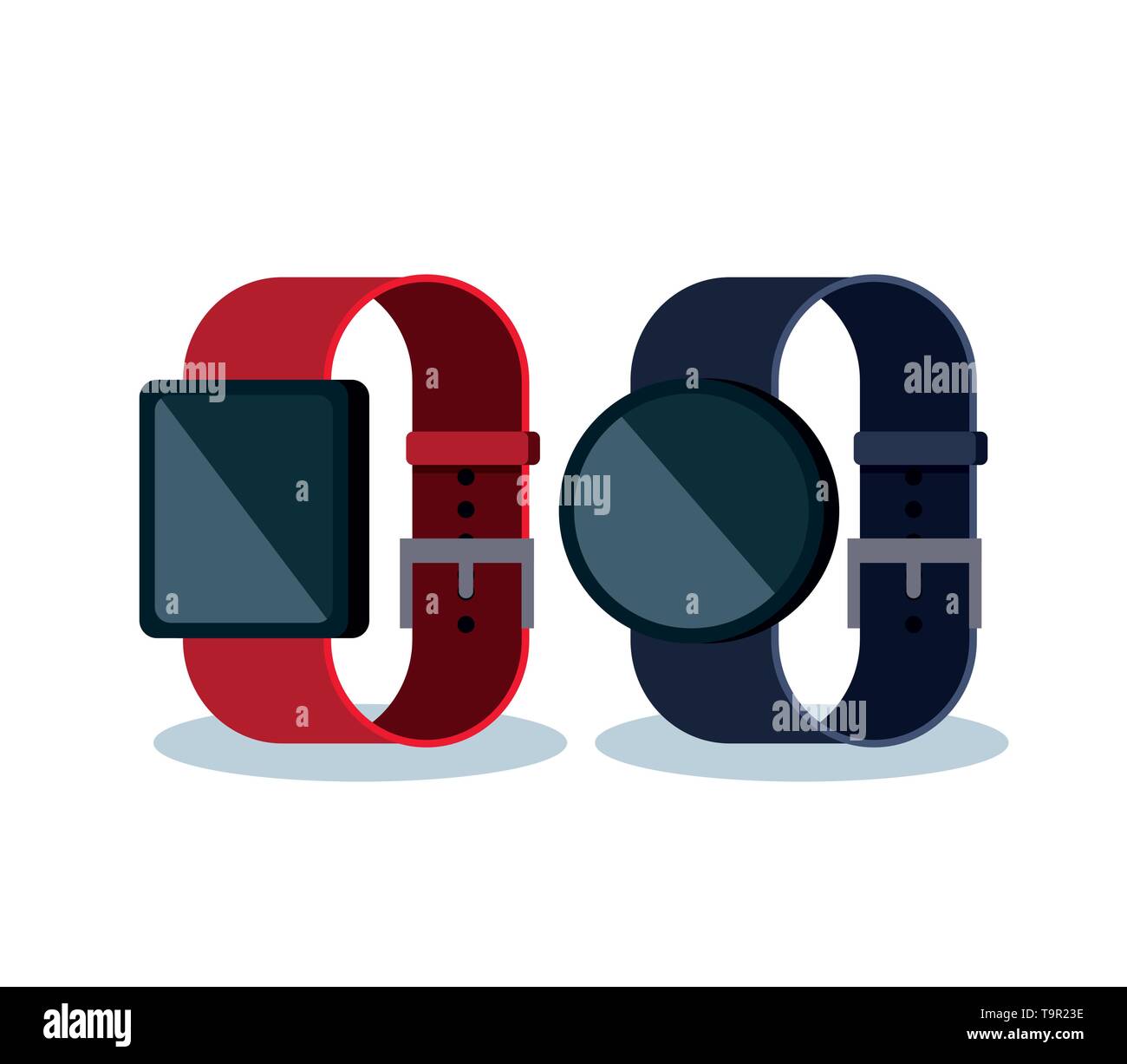 electronic smartwatches technology with digital screen Stock Vector ...