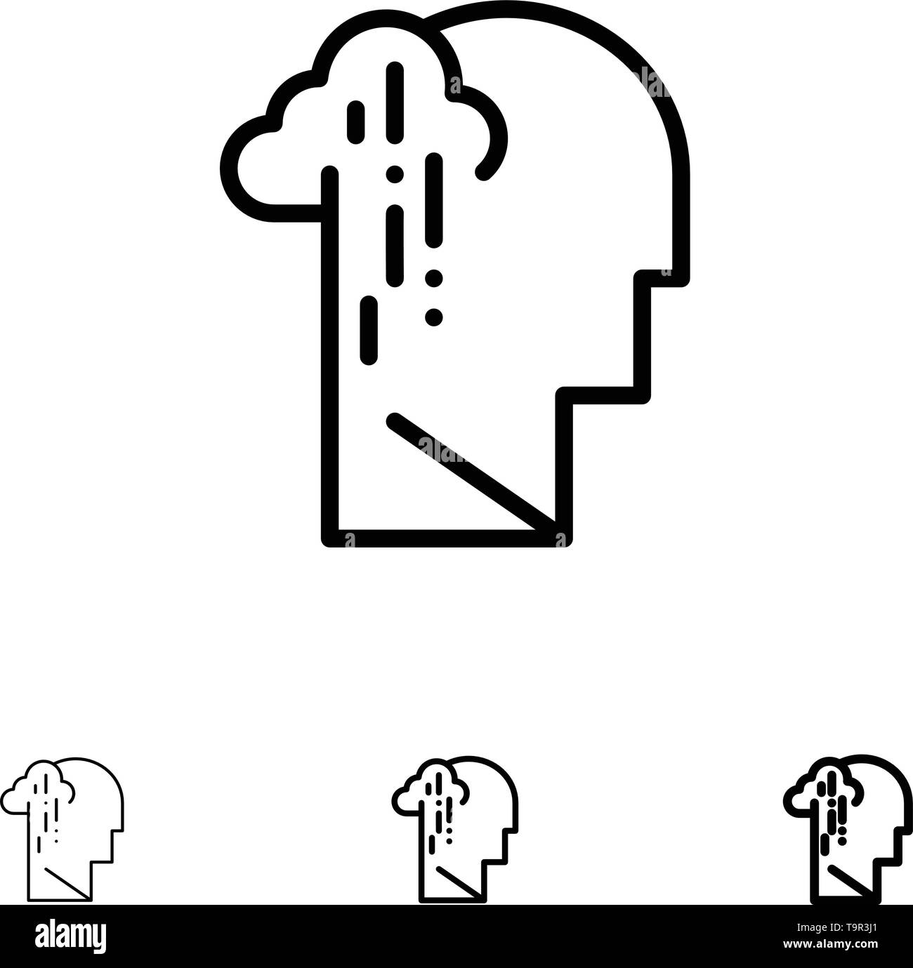 Depression, Grief, Human, Melancholy, Sad Bold and thin black line icon ...