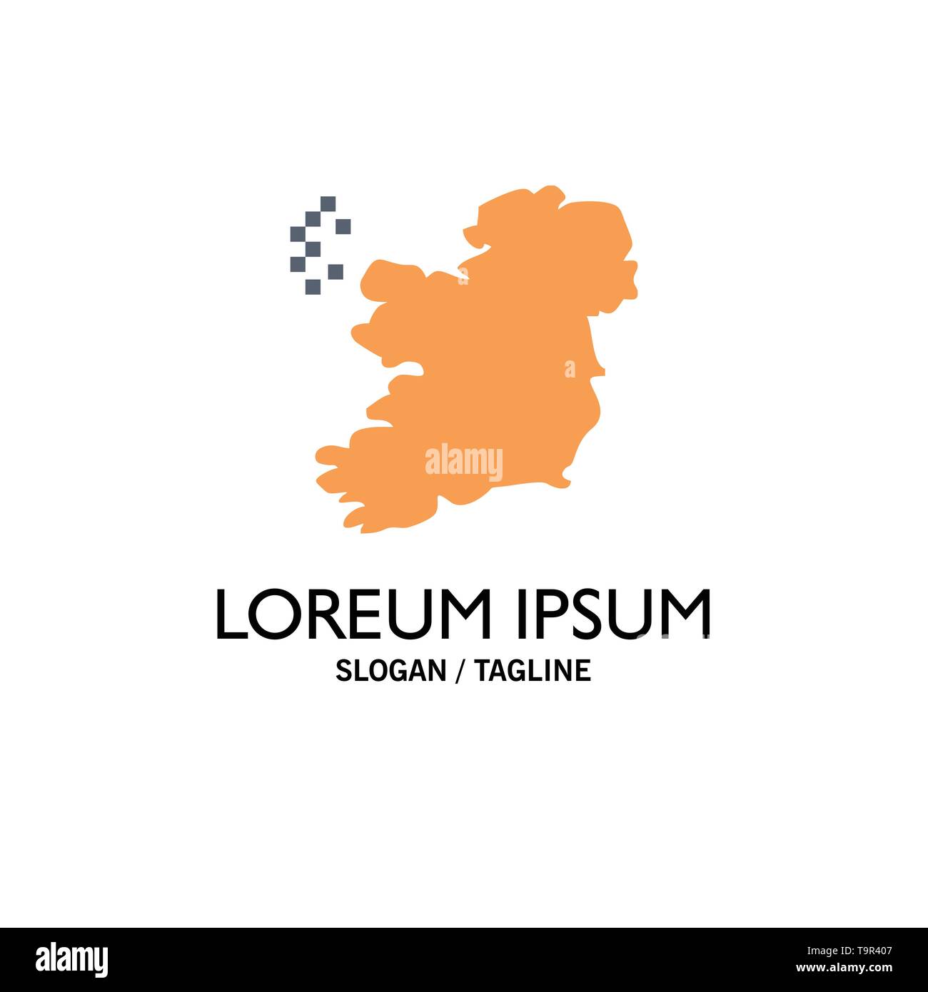 Ireland logo map hi-res stock photography and images - Alamy