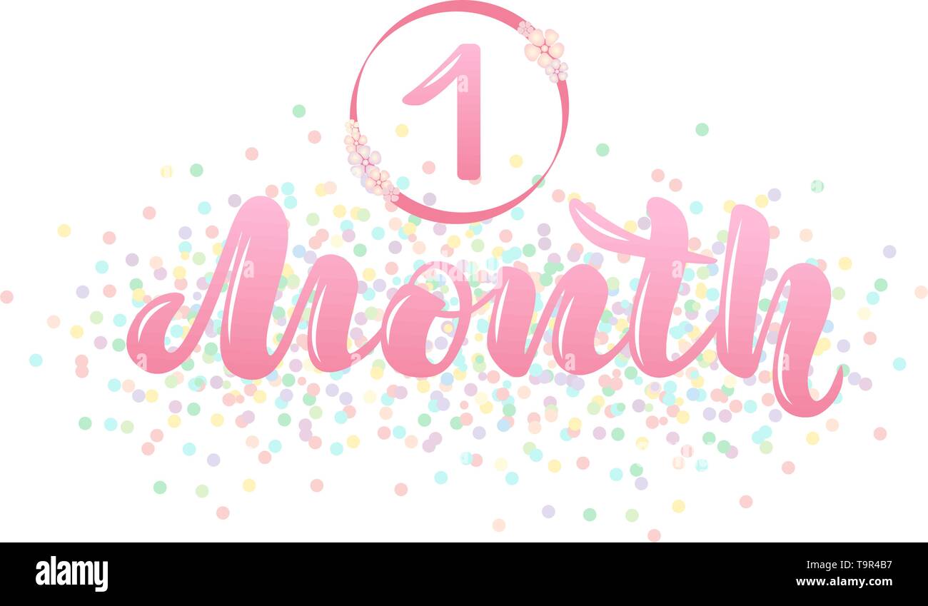 Vector illustration with a baby age markers 1 month Stock Vector Image ...