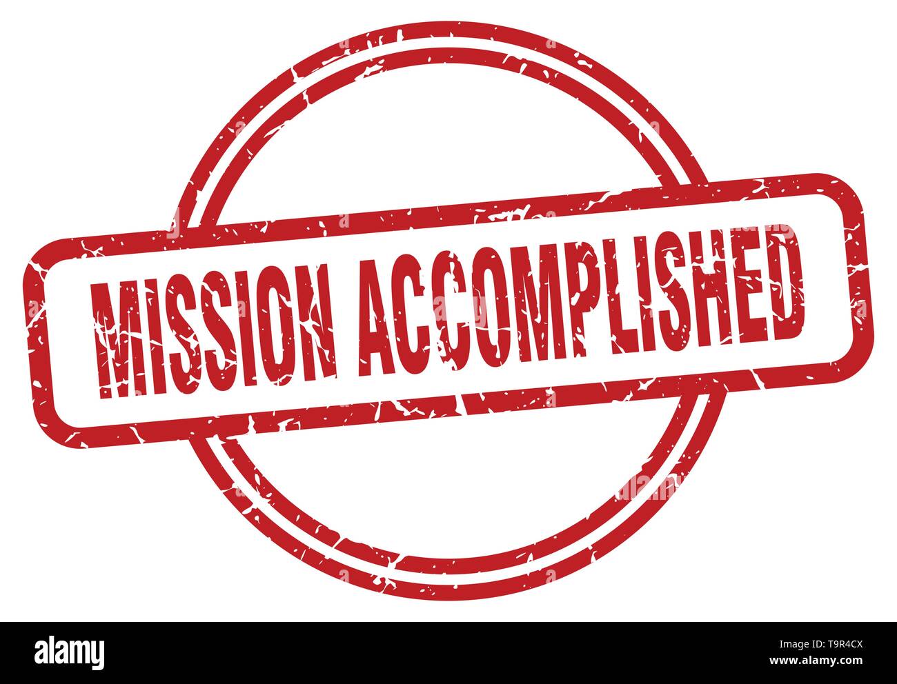 Mission complete red round grunge hi-res stock photography and images - Alamy