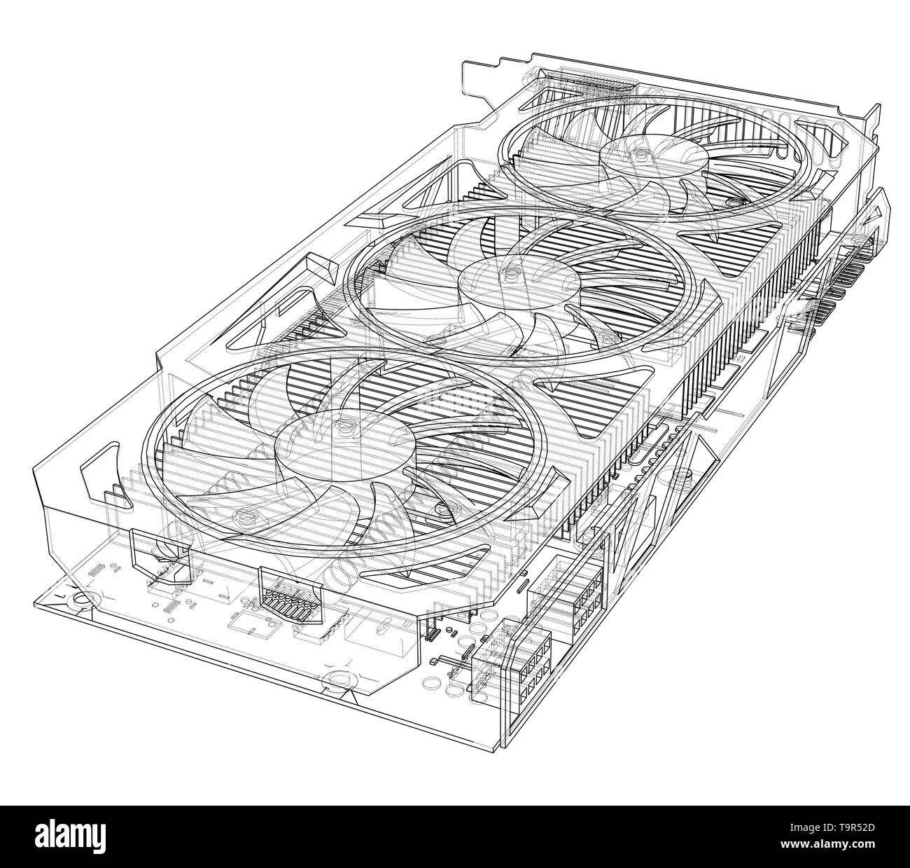 Gpu Card Outline Vector Stock Vector Image And Art Alamy