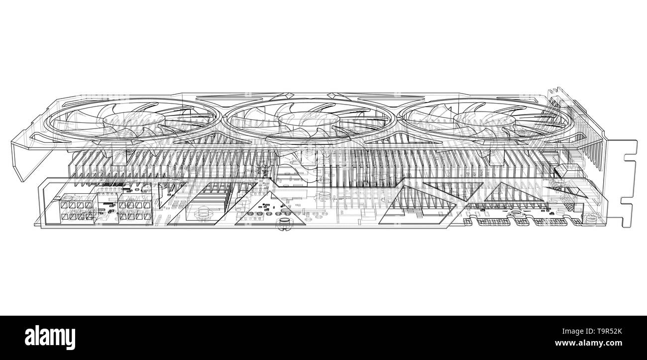 Gpu Card Outline. Vector Stock Vector Image & Art - Alamy
