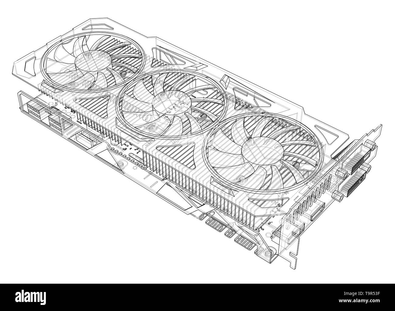 Gpu Card Outline. Vector Stock Vector Image & Art - Alamy