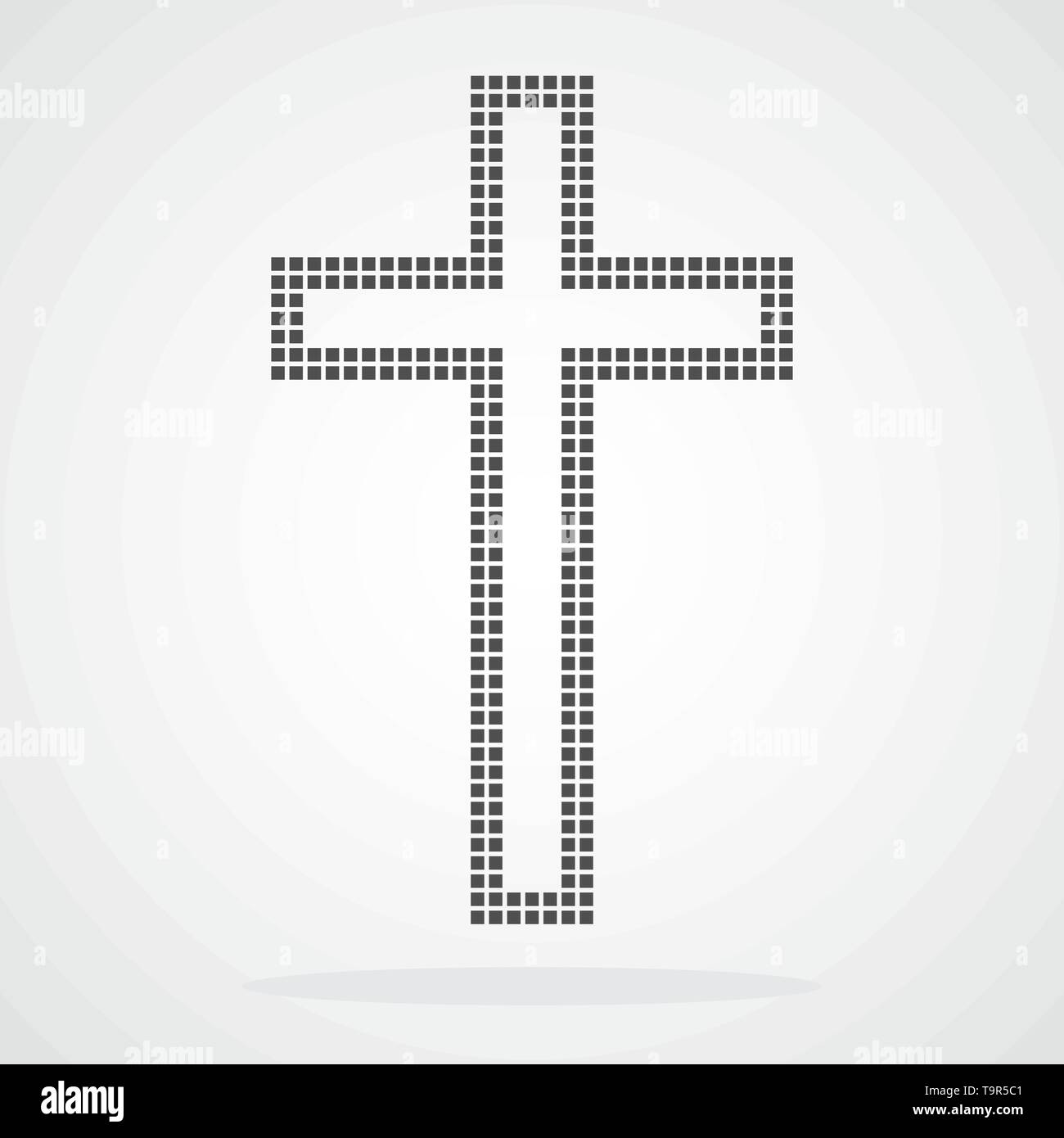 Pixel art design of Christian Cross. Vector illustration. Abstract ...