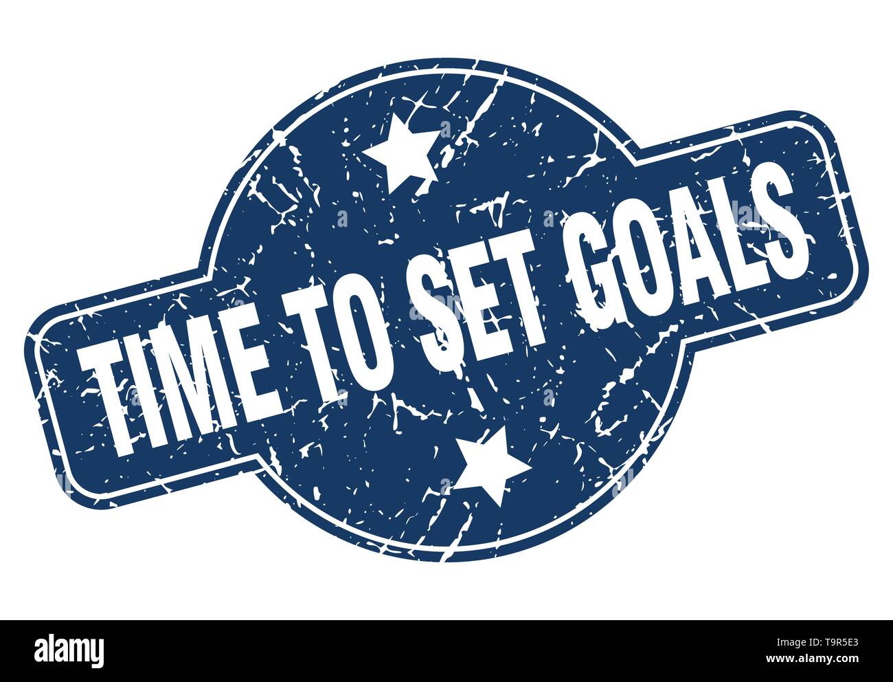 time to set goals vintage round isolated stamp Stock Vector Image & Art ...