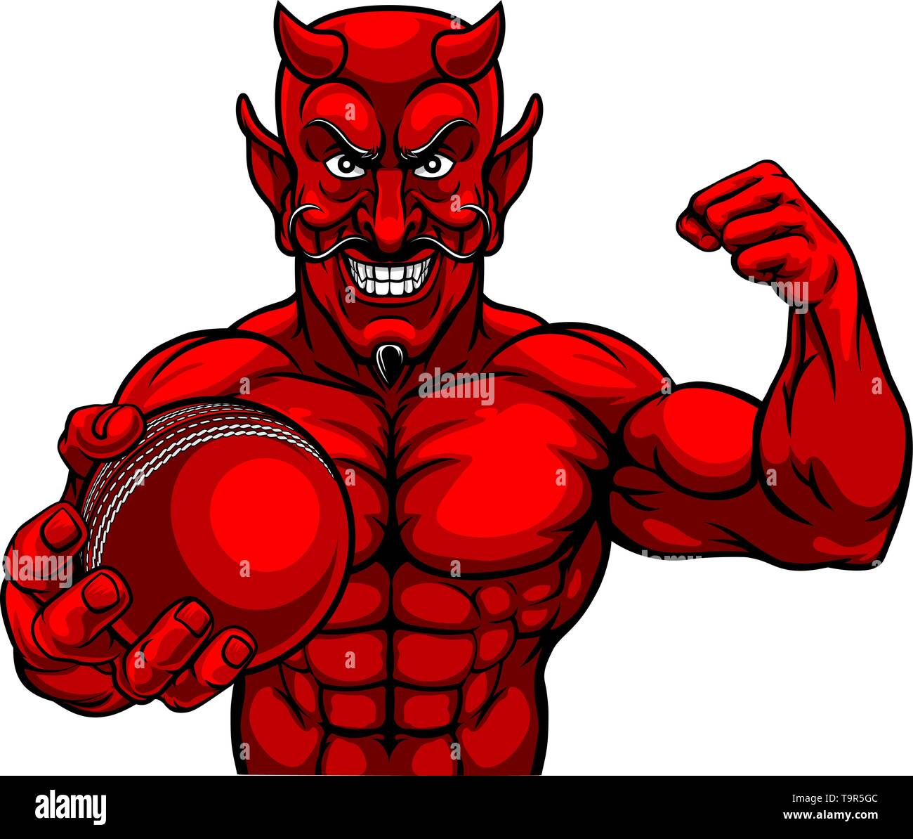 Devil Cricket Sports Mascot Holding Ball Stock Vector Image & Art - Alamy