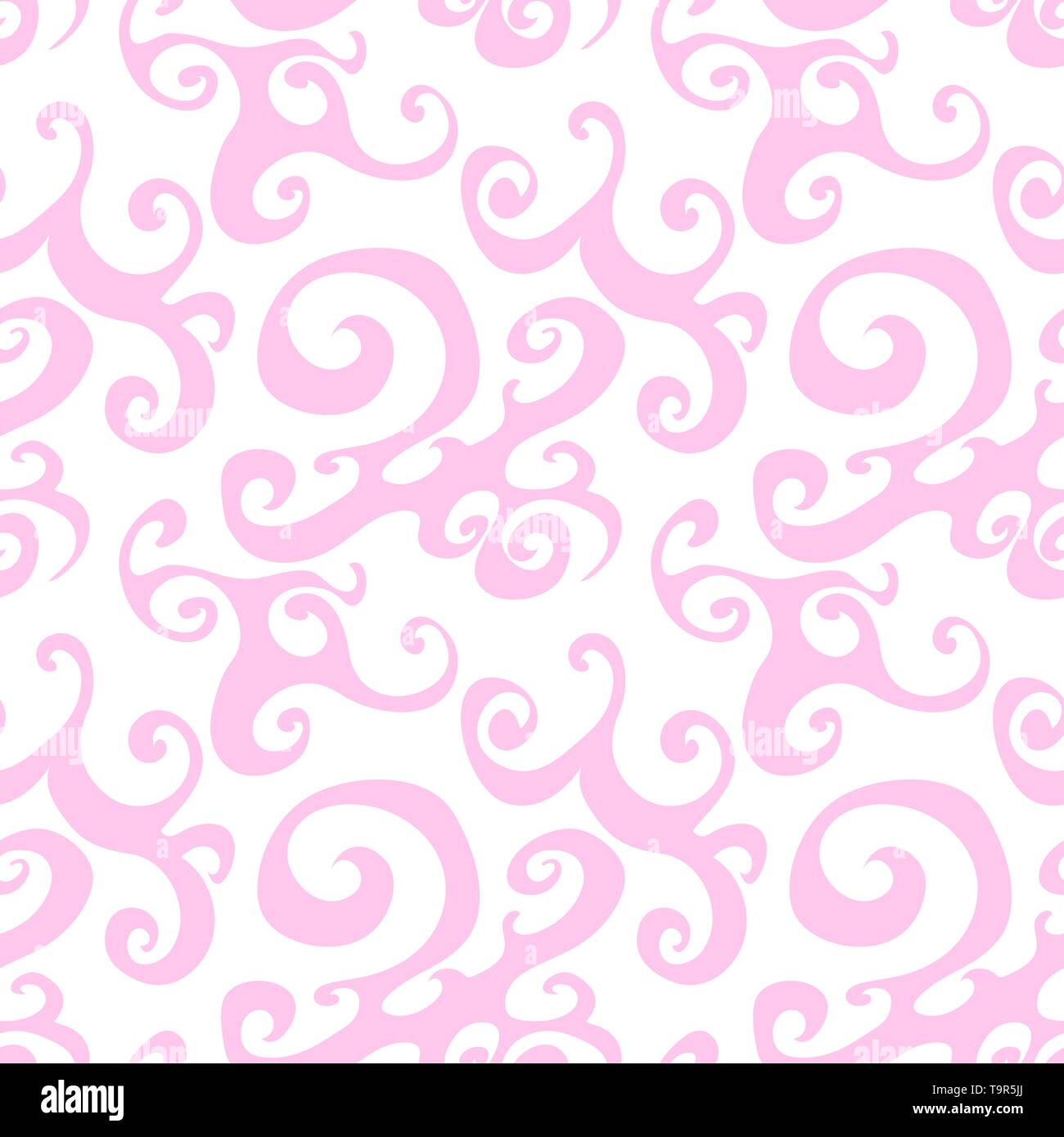 Vector seamless pattern background with pink swirl Stock Vector Image ...
