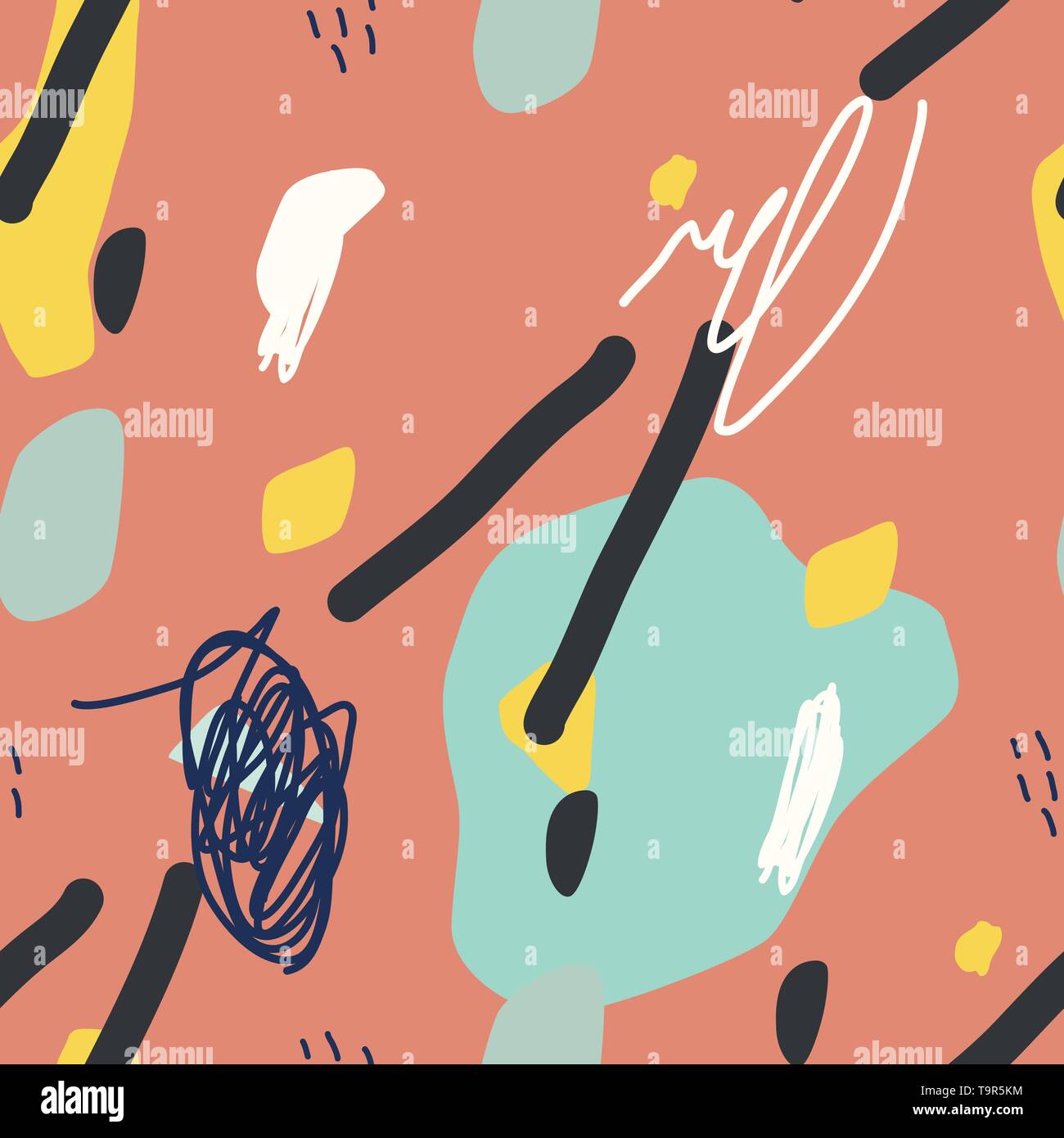 Vector seamless pattern. Abstract background with brush strokes Stock ...