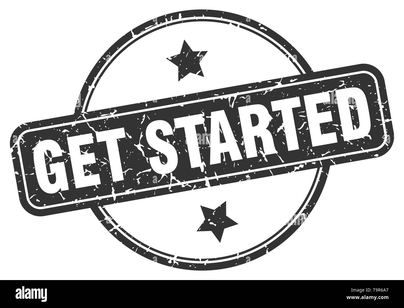 get started round vintage grunge stamp Stock Vector Image & Art - Alamy