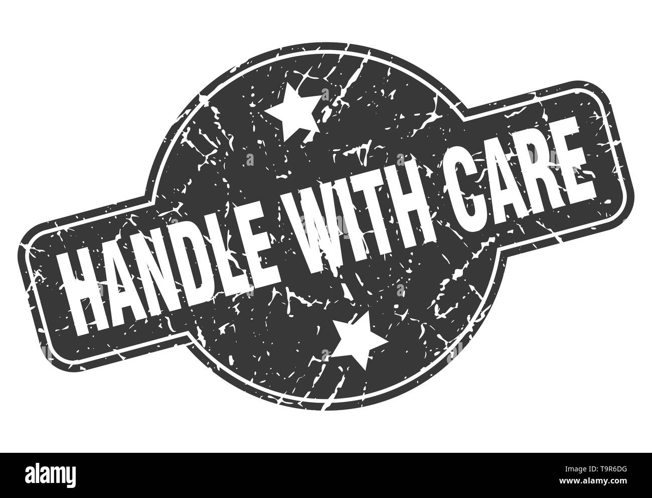 handle with care round grunge isolated stamp Stock Vector Image & Art ...