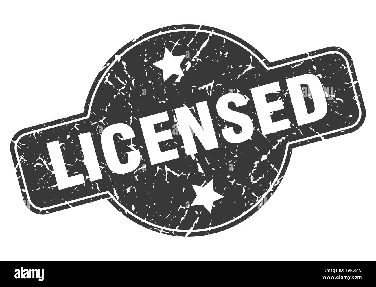 licensed round grunge isolated stamp Stock Vector Image & Art - Alamy