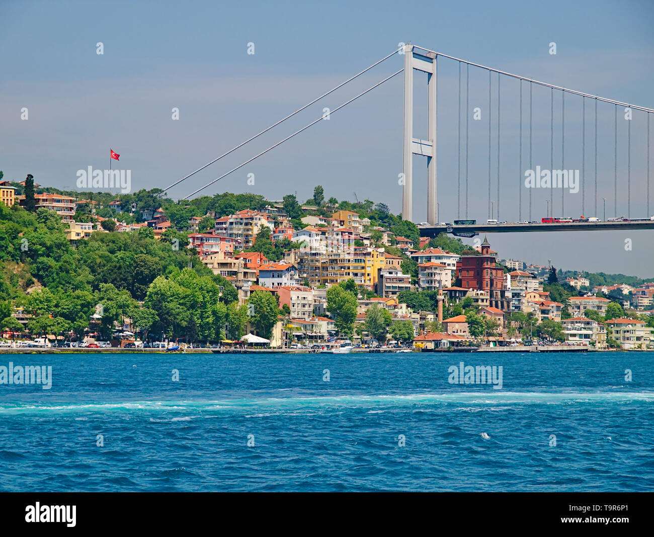 Istanbul Second Bosphorus bridge. View of the Fatih Sultan Mehmet ...