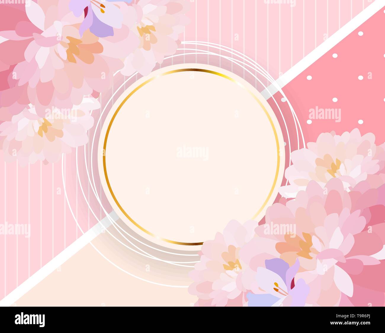 Abstract Background Card Template for congratulations with flowers ...