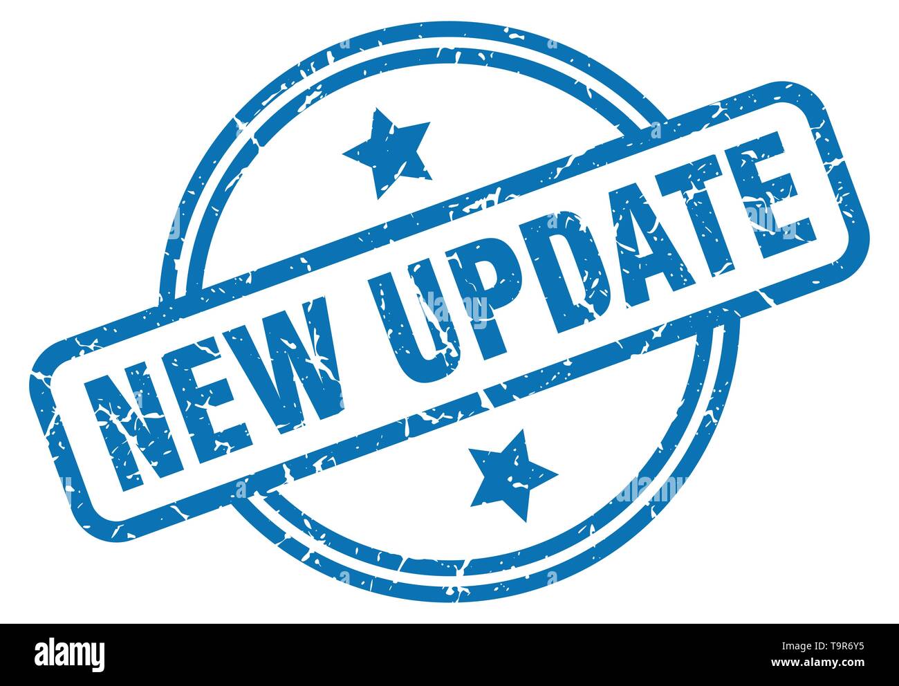 new update round vintage grunge stamp Stock Vector Image & Art - Alamy