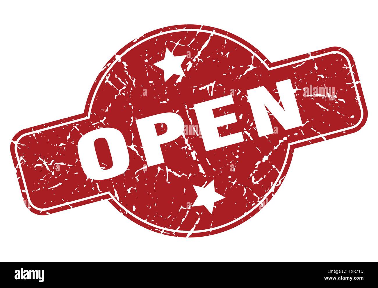 open vintage stamp. open sign Stock Vector Image & Art - Alamy