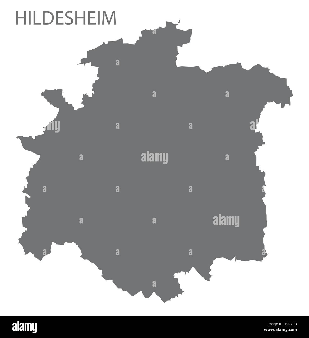 Hildesheim grey county map of Lower Saxony Germany DE Stock Vector ...