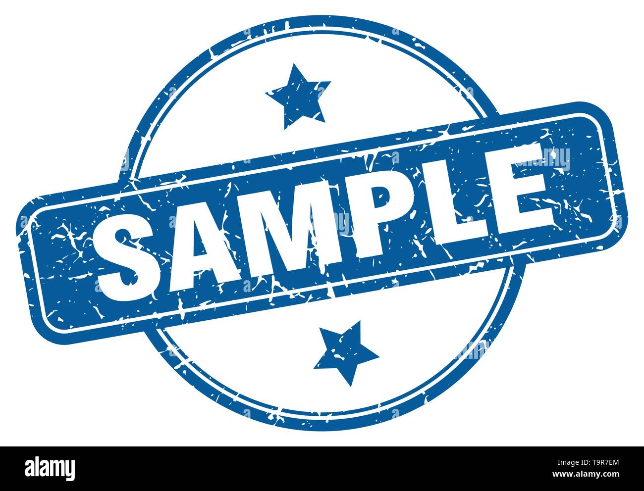 Sample blue grunge round stamp hi-res stock photography and images - Alamy