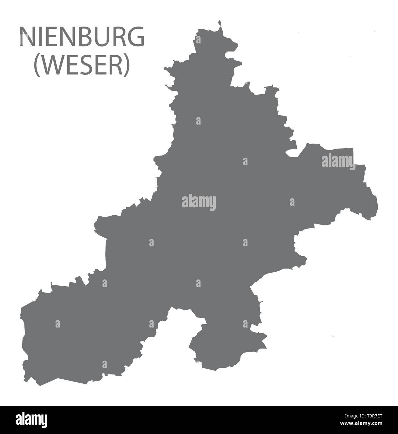 Nienburg grey county map of Lower Saxony Germany DE Stock Vector Image ...