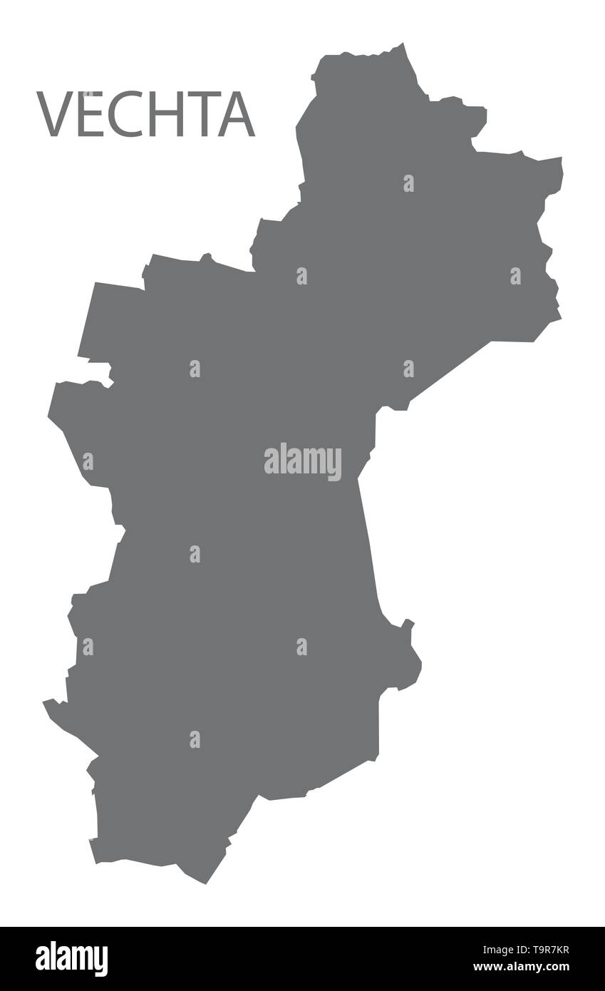Vechta grey county map of Lower Saxony Germany DE Stock Vector Image ...