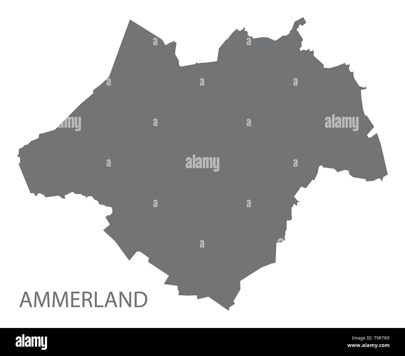 Ammerland grey county map of Lower Saxony Germany DE Stock Vector Image ...