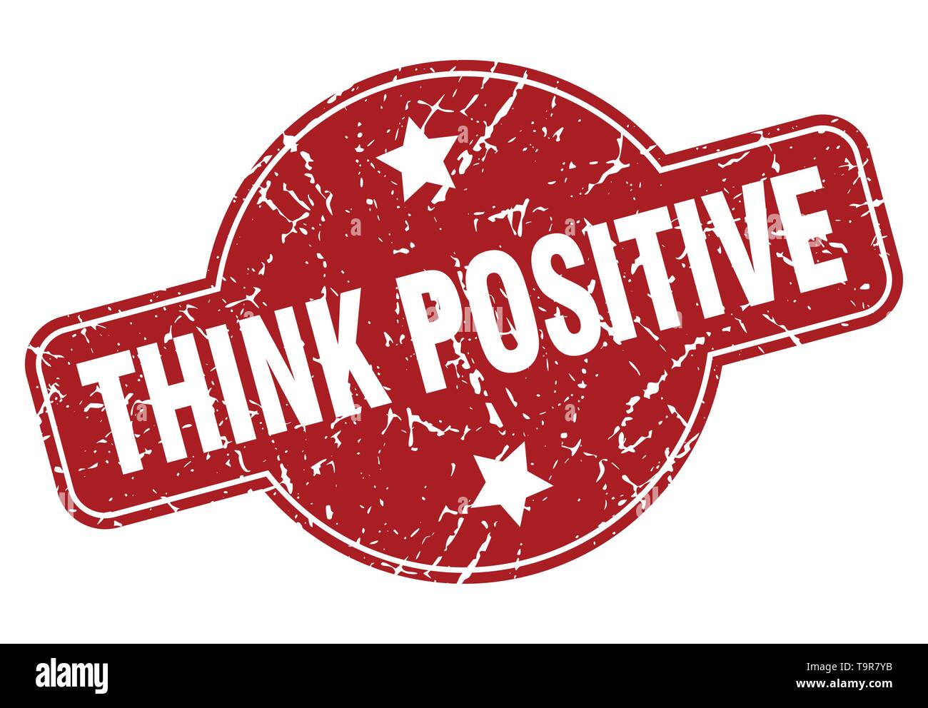 think positive vintage stamp. think positive sign Stock Vector Image ...