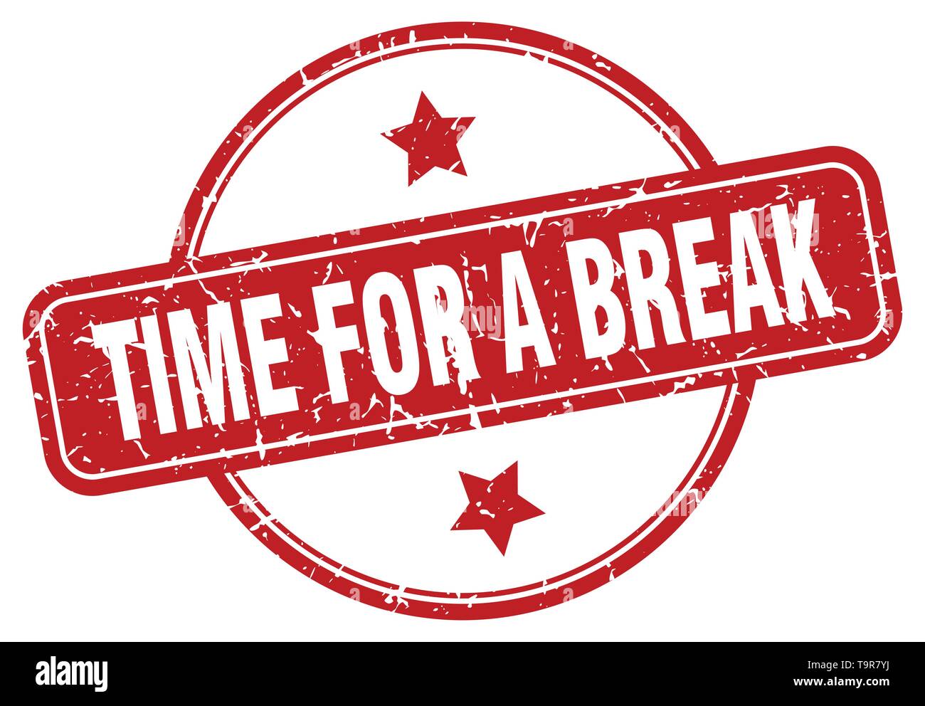 time for a break vintage round isolated stamp Stock Vector Image & Art ...