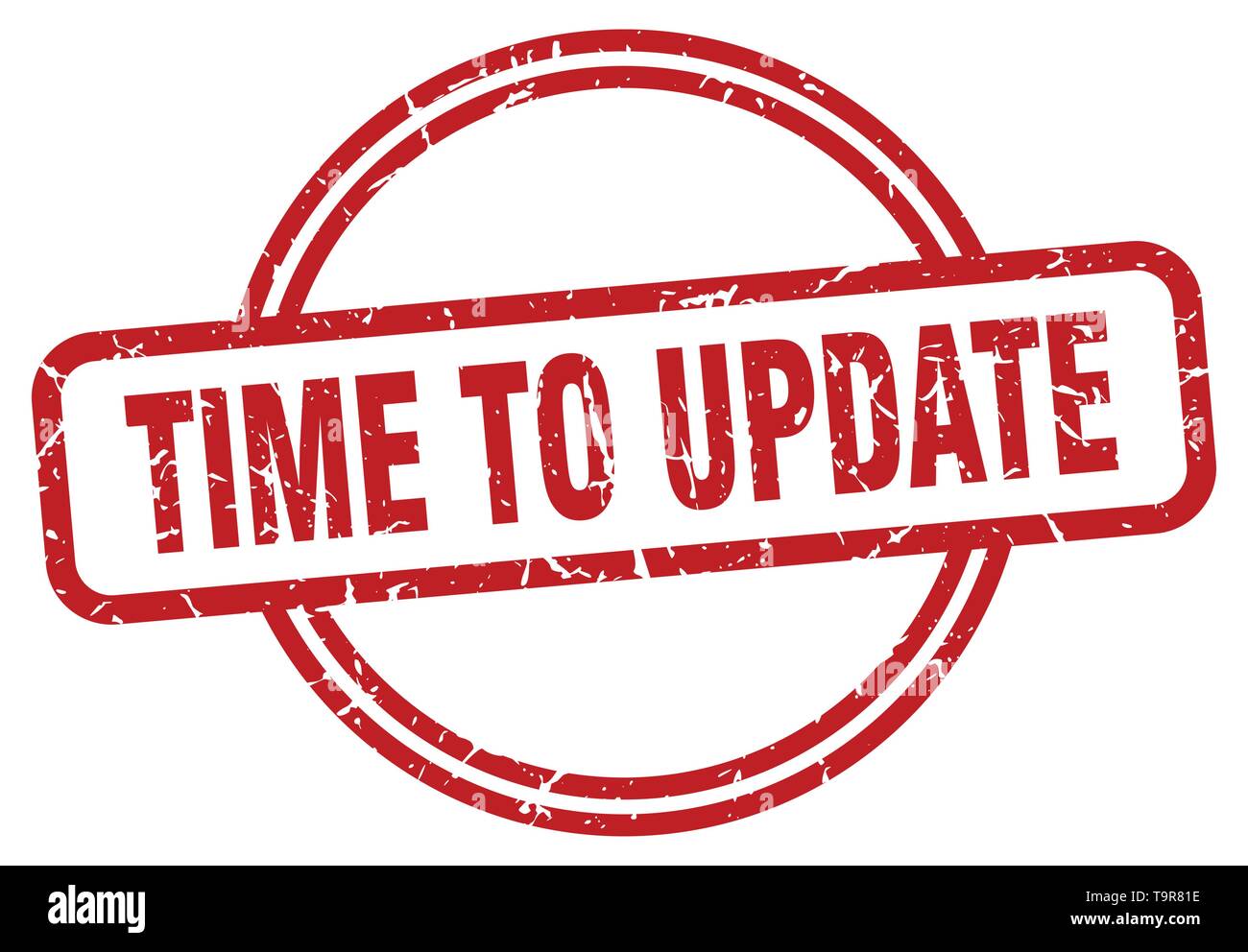 time to update round vintage grunge stamp Stock Vector Image & Art - Alamy
